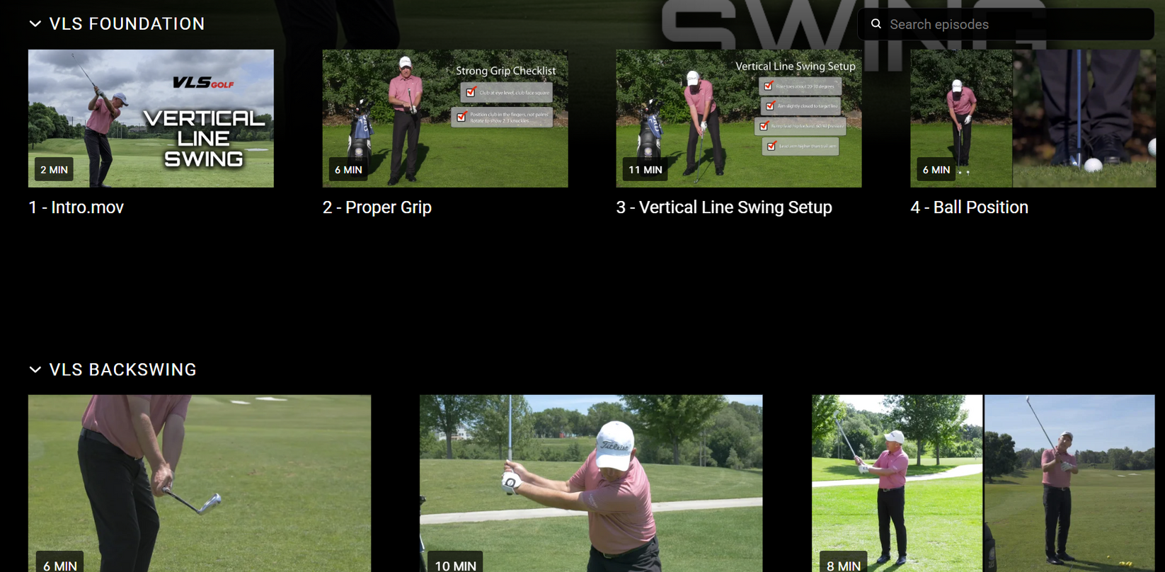 Vertical Line Swing Series – VLS Golf